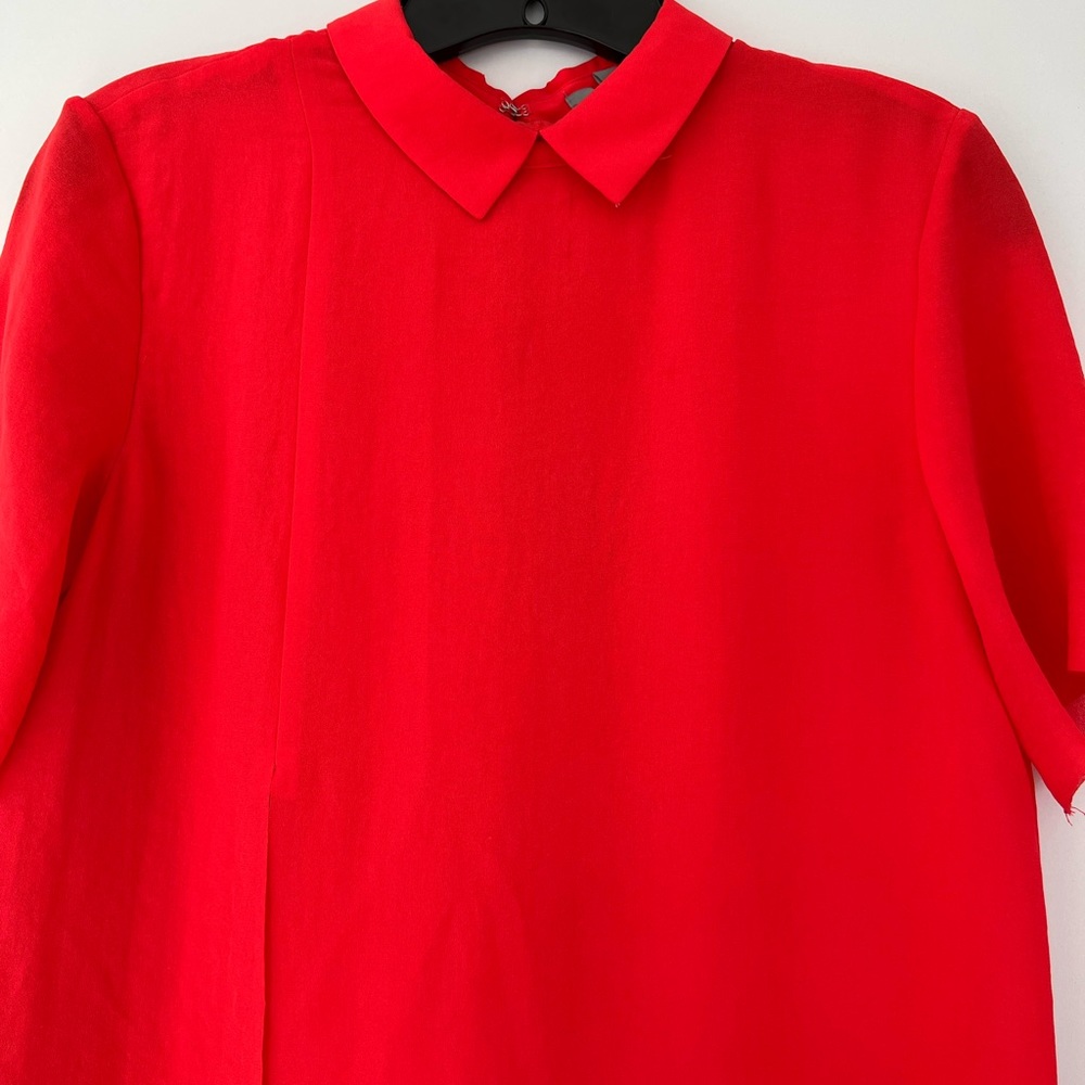 Cos Peter Pan Collar Overlay Orange Dress - Gem